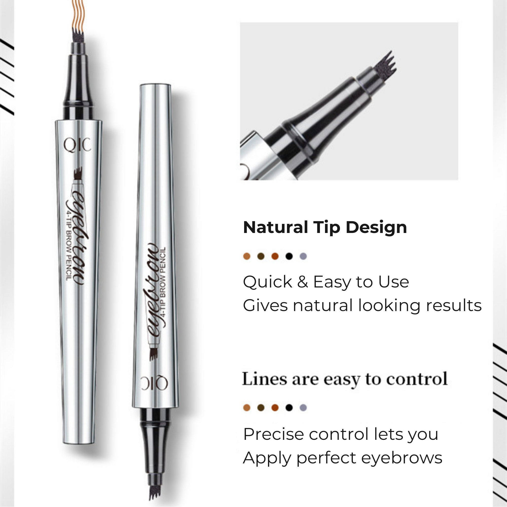 NEW Premium Natural Tip Microblading Eyebrow Pen: Shaped Brows in Seco